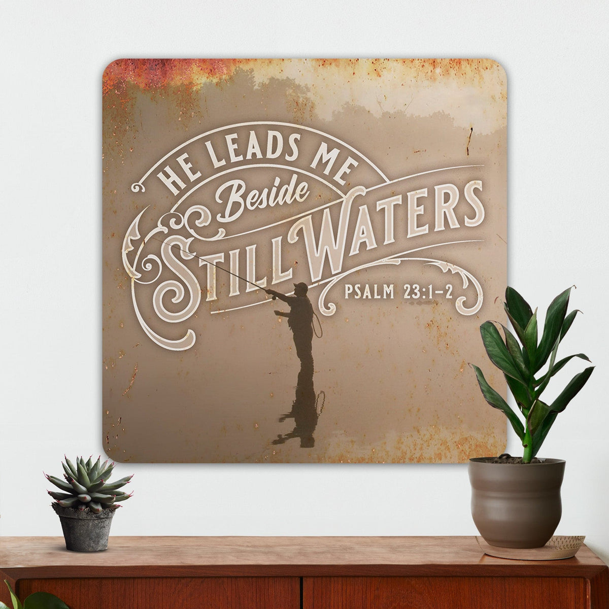 Christian Sign | Prayer Room Decor | "He Leads Me Beside Still Waters ...