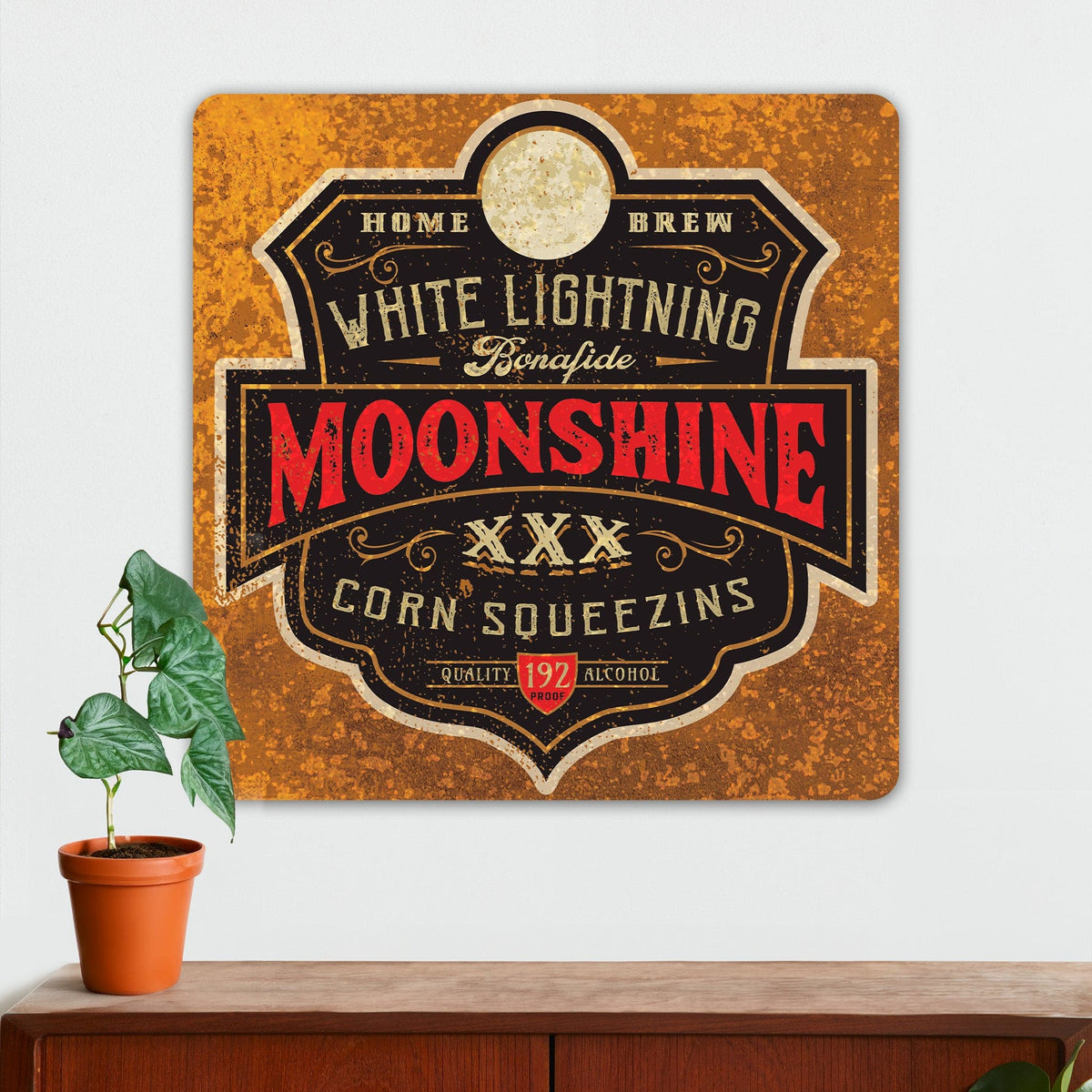 Custom Moonshine Sign | "White Lightning Moonshine" — Sunshine Corner