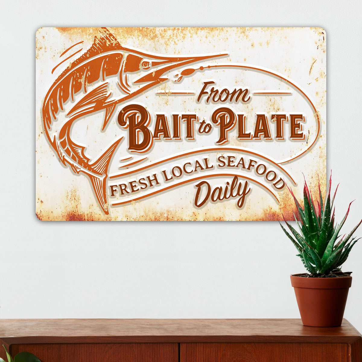 Unique Marlin Sign | Custom Fish Camp Sign | "Bait to Plate - Marlin ...