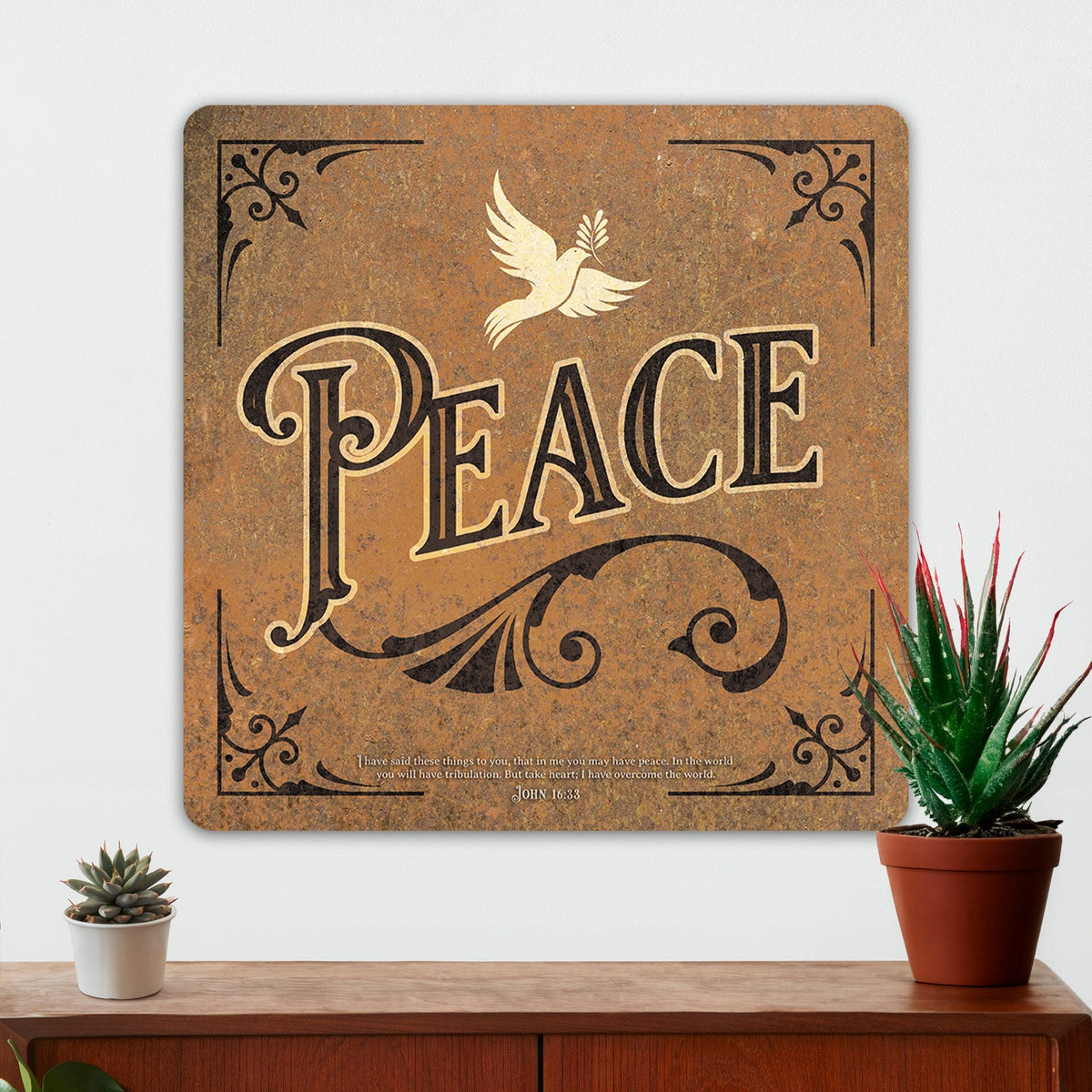 Christian Peace Sign | Religious Sign | Prayer Room Decor | "Peace ...